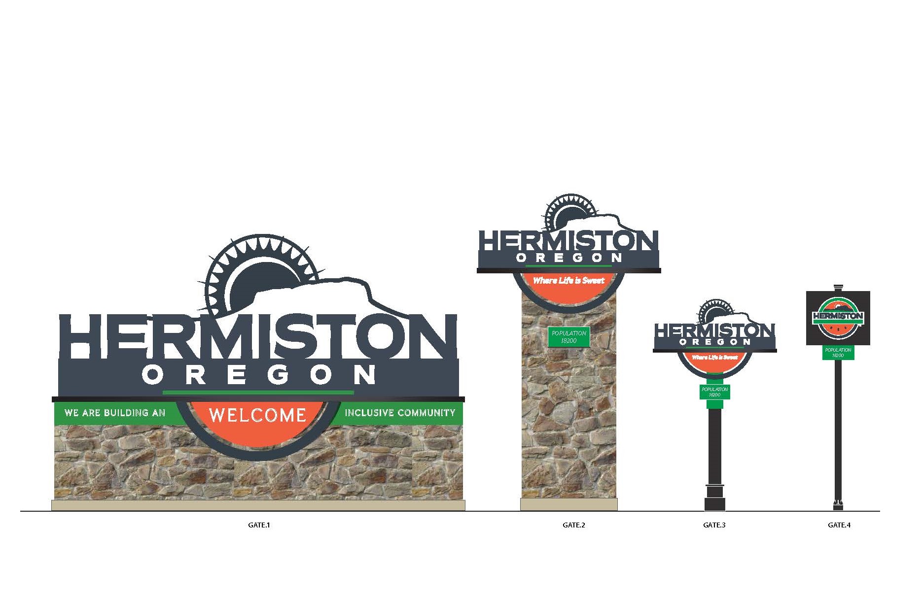 Decorative Wayfinding Signage | Hermiston, OR