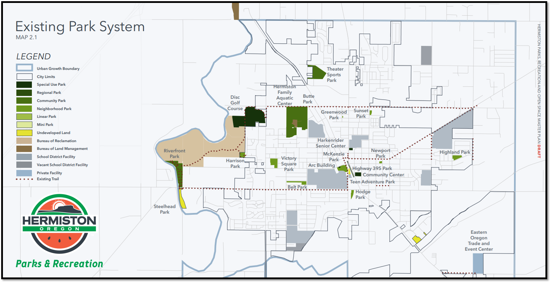 Park and Trail Map | Hermiston, OR