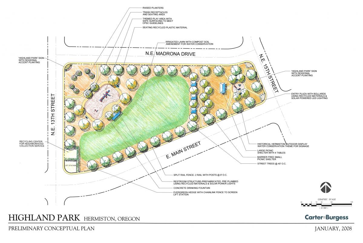 Highland Park - Preliminary Conceptual Plan | Hermiston, OR