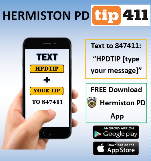 Submit an Anonymous Tip (tip411) | Hermiston, OR
