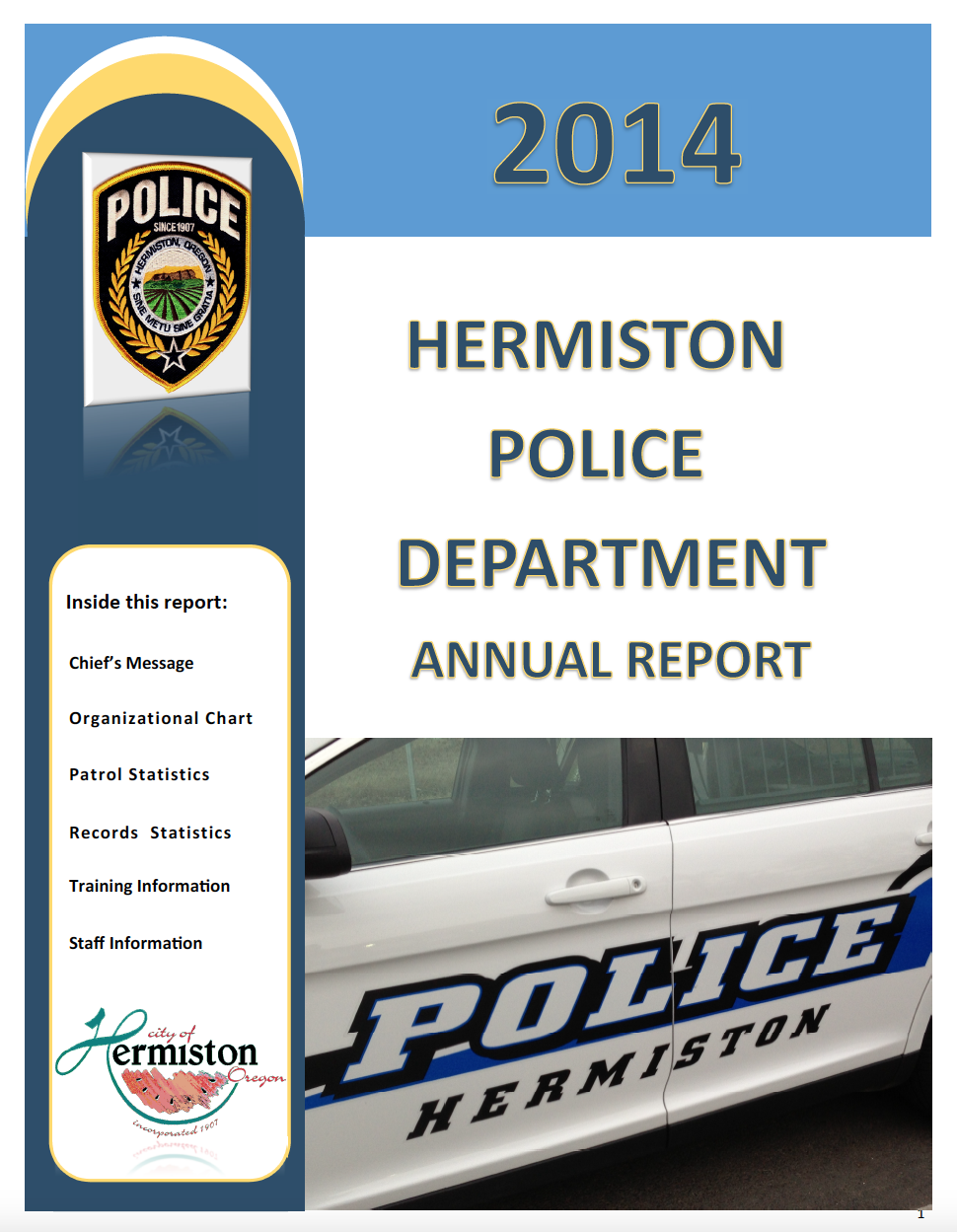 2014 Hermiston Police Department Annual Report | Hermiston, OR