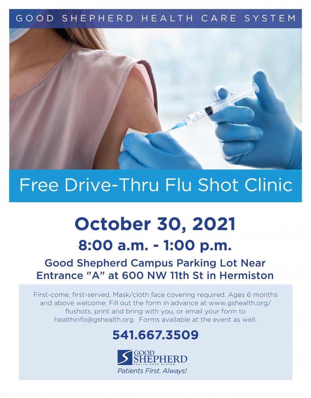 Free Drive-Thru Flu Shot Clinic at Good Shepherd | Hermiston, OR